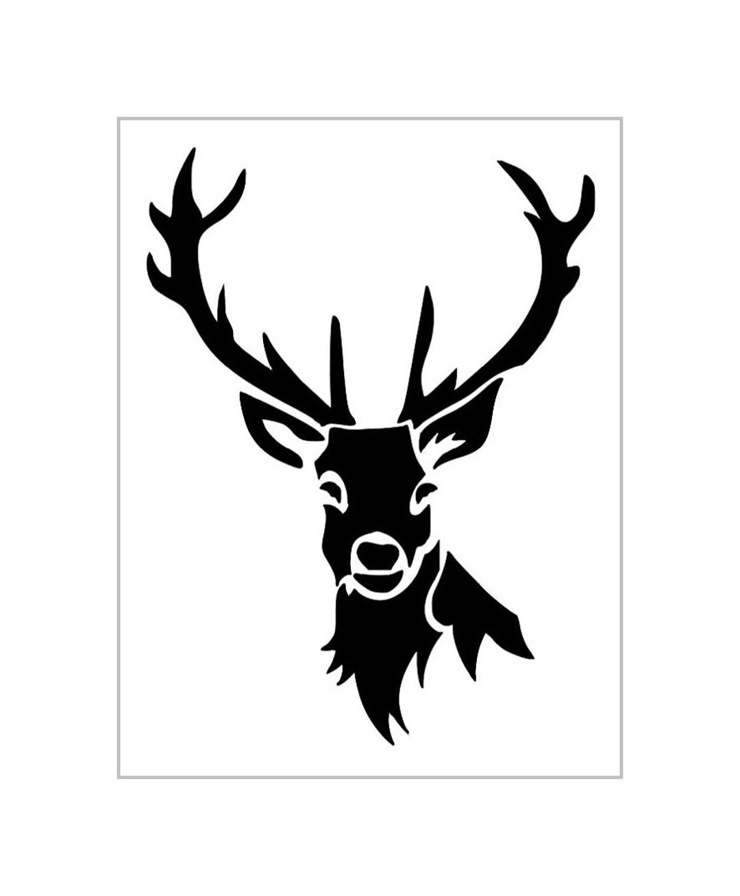 Deer Head Stencil Buck Face Hunting Antlers Reusable Sheet S624 - Etsy