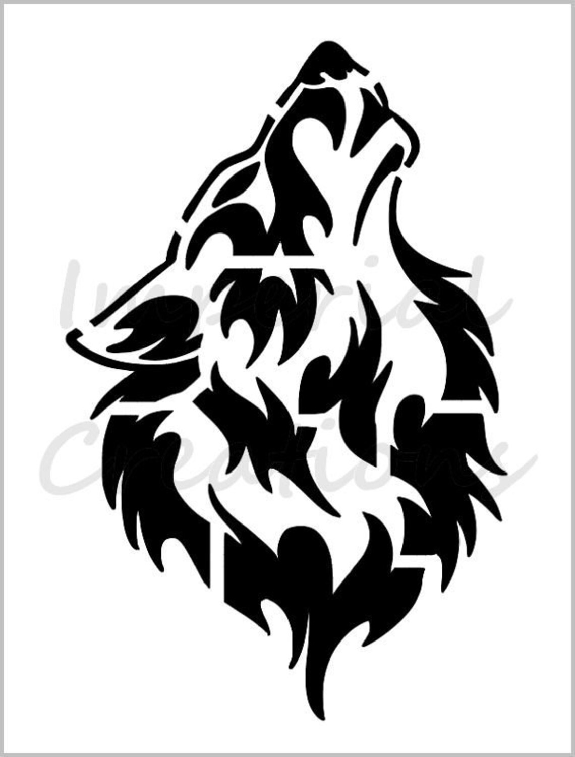 Wolf Howling Stencil Head Tribal Dog Design Reusable Sheet - Etsy