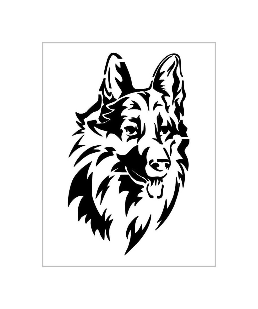 German Shepherd Stencil Dog Breed Face Reusable Sheet S121 - Etsy