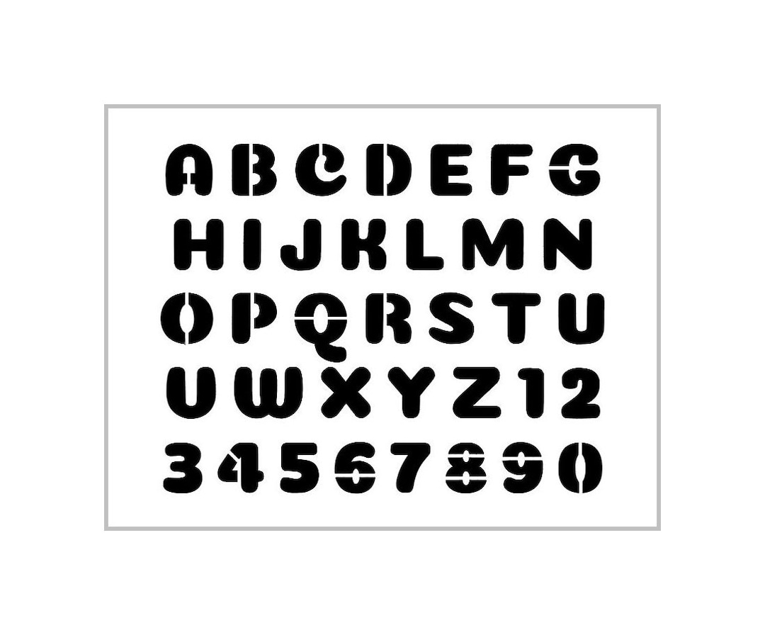 PUFFY Alphabet Stencil 1 Inch Clouds Rounded Ends Font Set Letters ...
