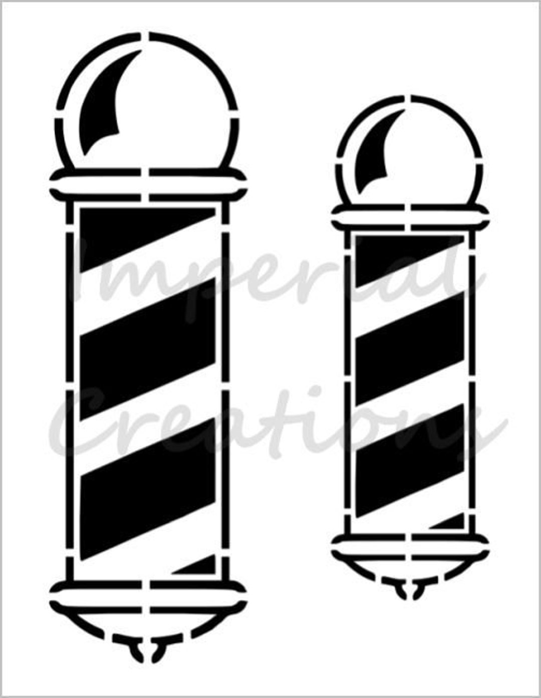 BARBER POLE Stencil Haircut Shop Place 8.5 X 11 - Etsy