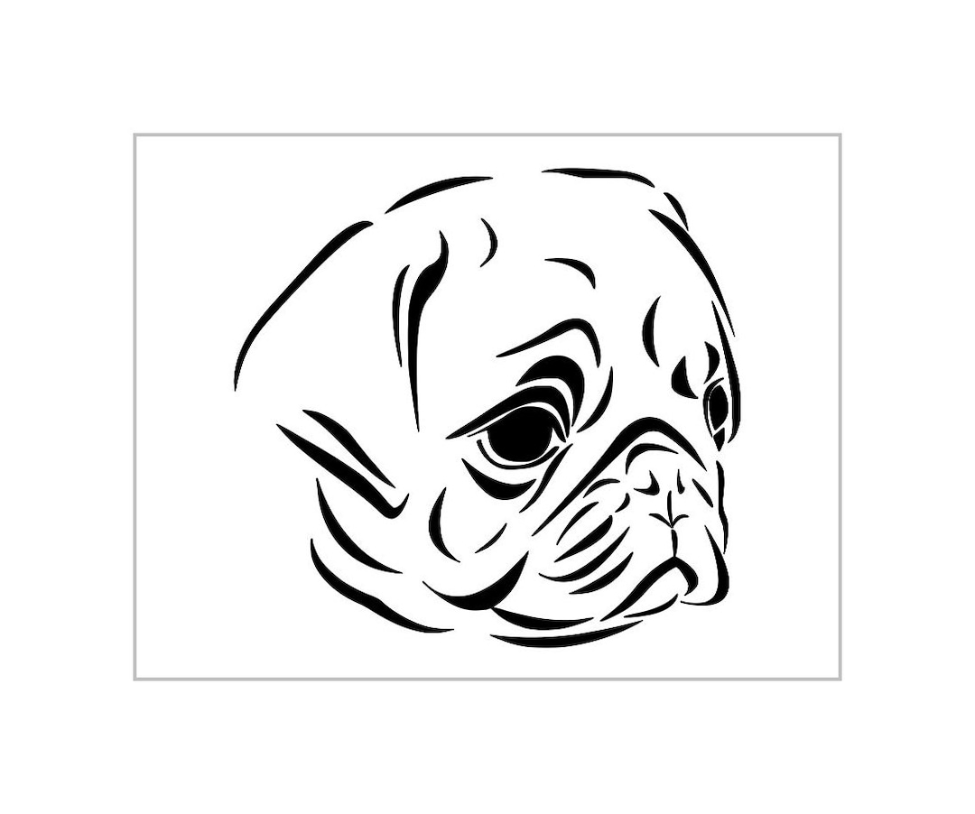 Pug Stencil Dog Breed Face Head Reusable Plastic Sheet S128 - Etsy
