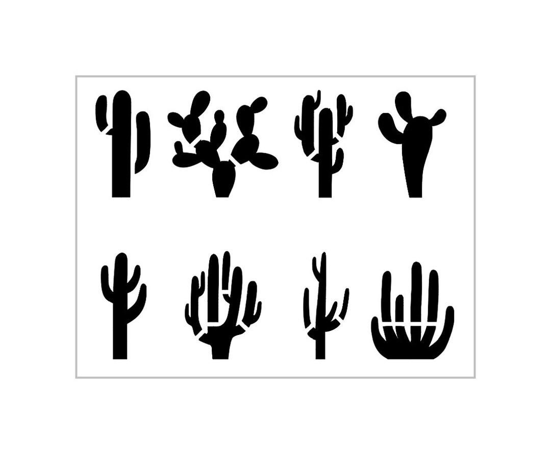 Cactus Miniatures Stencil Desert Plant Designs Reusable Sheet S714 - Etsy