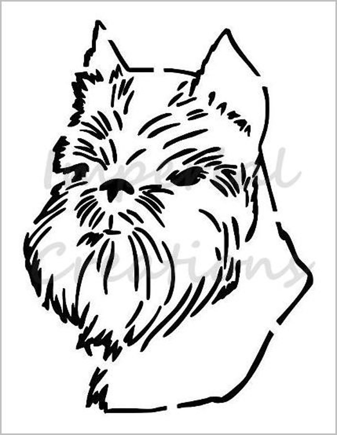Brussels Griffon Stencil Dog Breed Face Reusable Sheet S130 - Etsy
