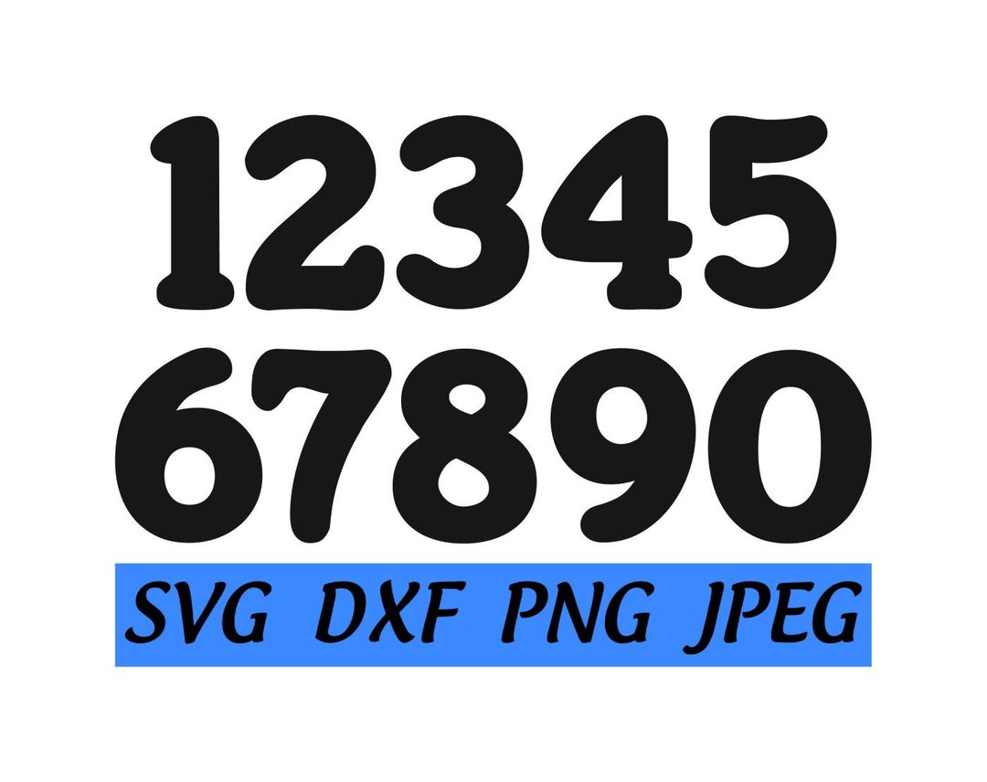 Puffy Basic Numbers SVG Bundle, Fancy Font Address Phone Birthday Sign ...