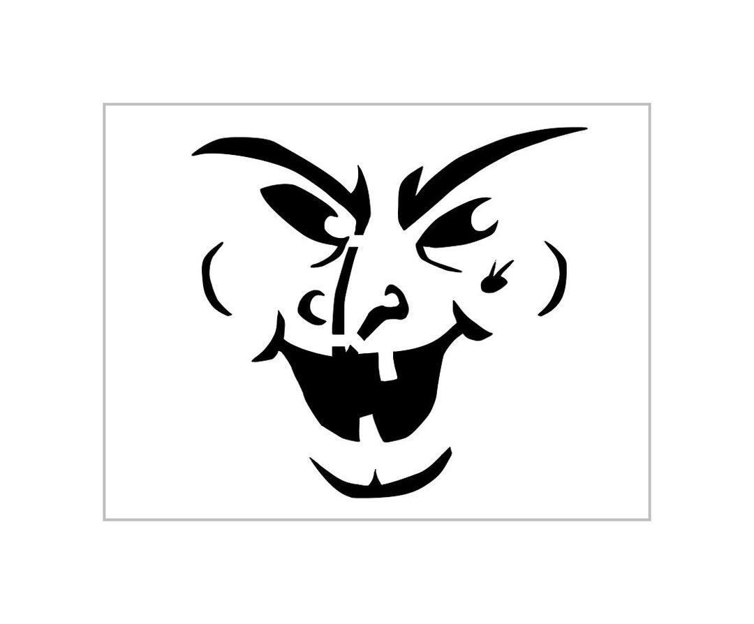 Evil Witch Face Stencil Halloween Scary Pumpkin Carving Reusable Sheet ...