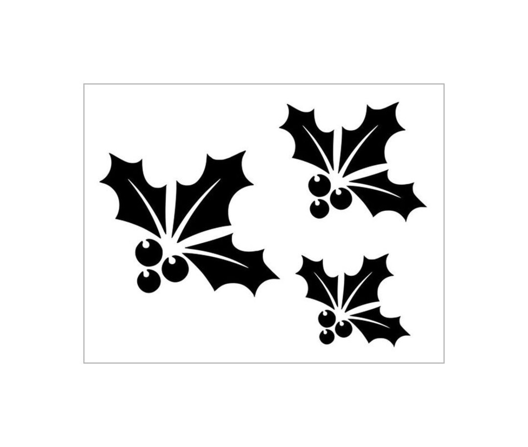 HOLLY BERRIES Stencil 3 Mistletoe Christmas Holiday Decoration Reusable ...