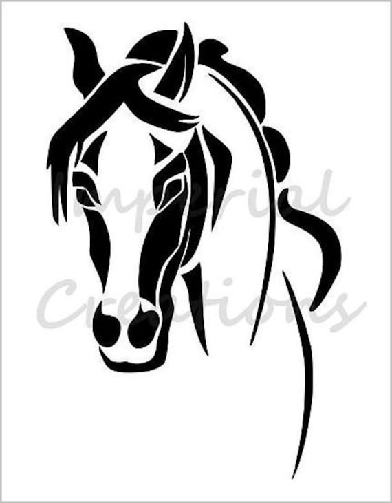 Horse Face Stencil Head Stallion Mare Colt Design Reusable | Etsy