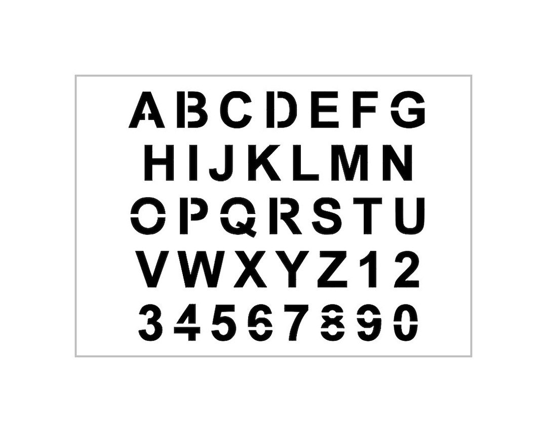 ARIAL Alphabet Stencil 1 Inch Basic Plain Simple Font Set Letters ...