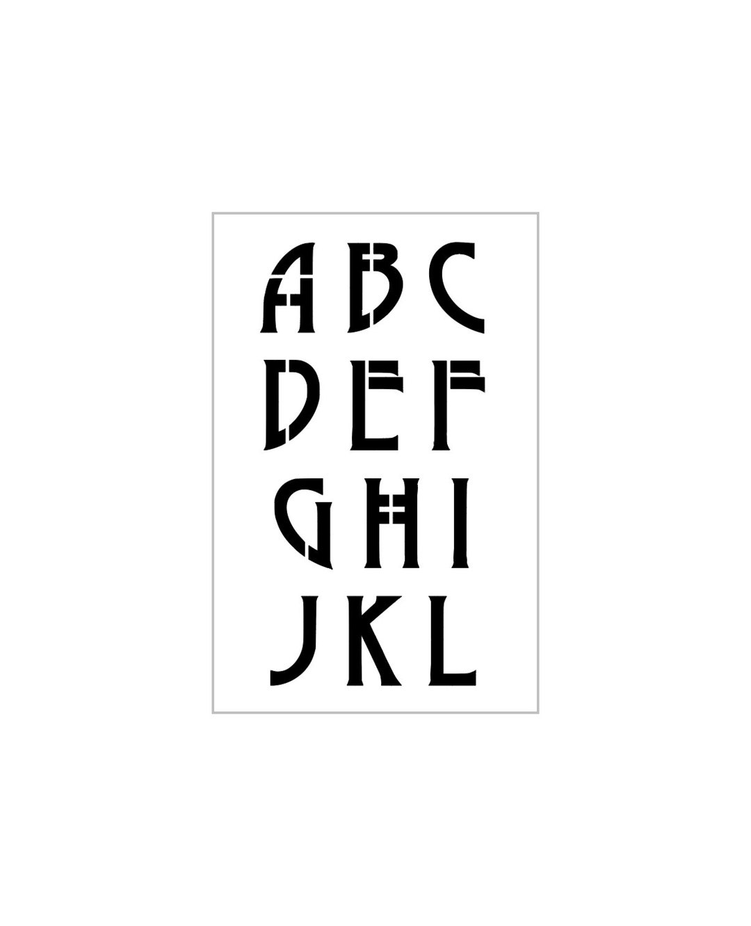 ART MOVEMENT Alphabet Stencil 2 Inch Fancy German Font Letters Sheet ...