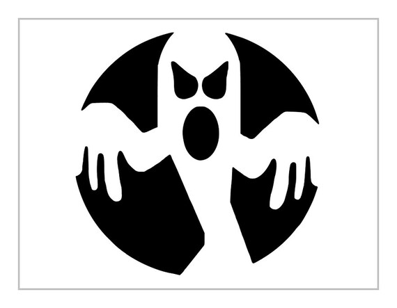 Creepy Evil Ghost Stencil Halloween Pumpkin Carving | Etsy