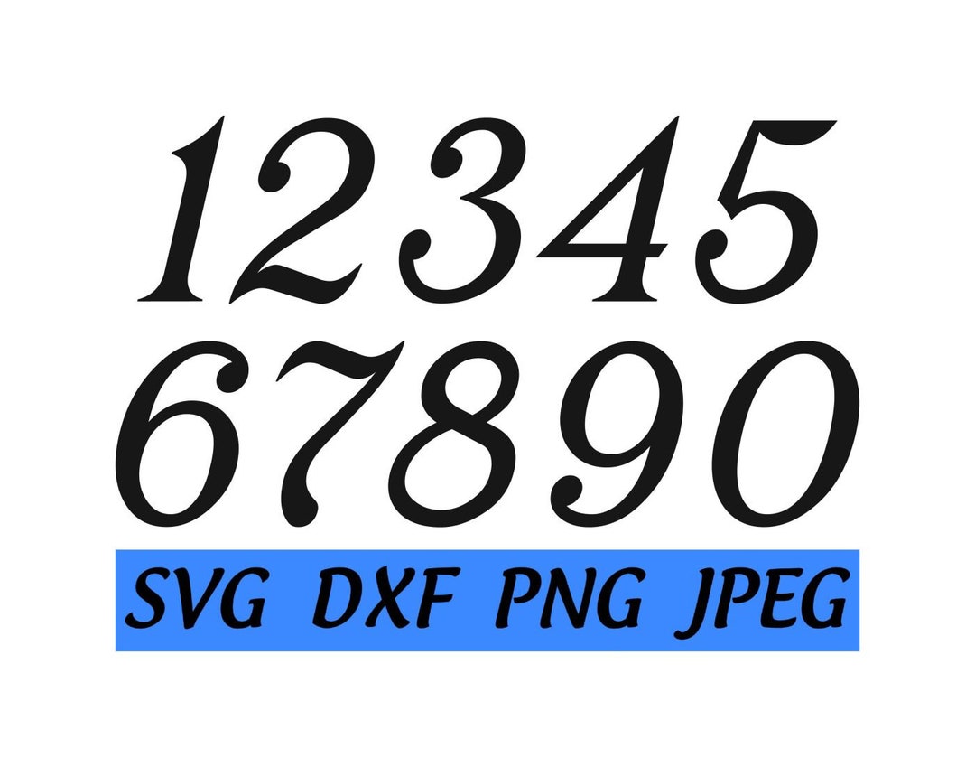 Italic Cursive Numbers SVG Bundle, Fancy Font Address Phone Birthday ...