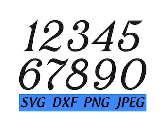 Chelsea Font Numbers SVG Bundle, Fancy Address Phone Number Birthday ...