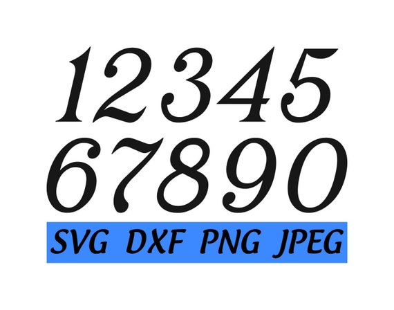 Fancy Cursive Numbers Vintage Numbers Set Royalty Free Vector Image