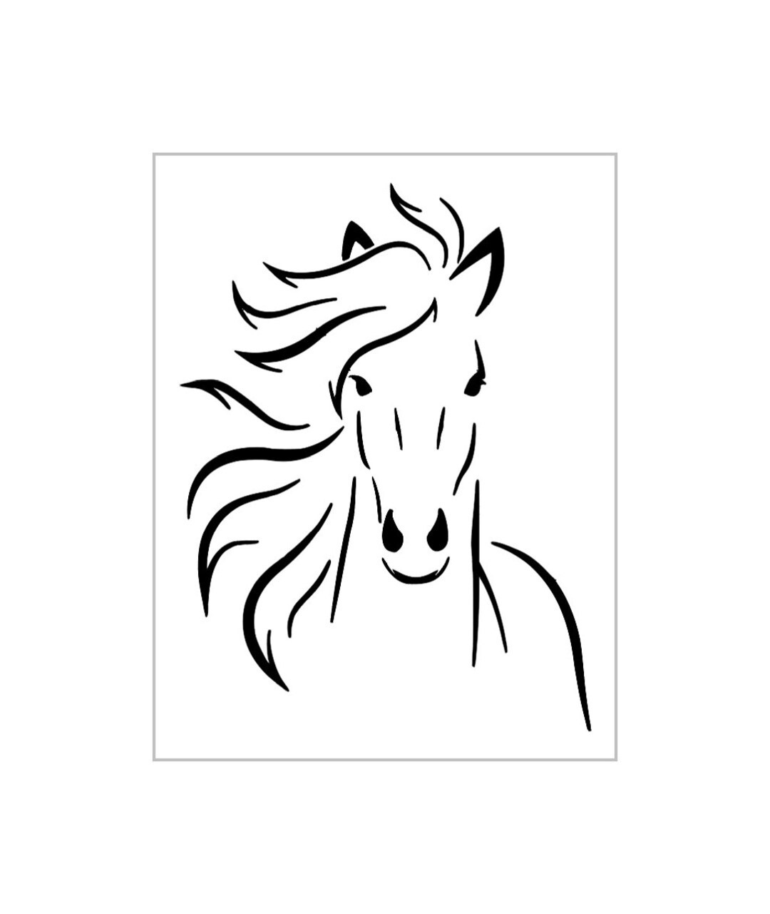 Horse Face Stencil Mare Colt Outline Design Reusable Sheet S626 - Etsy