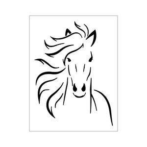 Horse Face Stencil Mare Colt Outline Design Reusable Sheet S626 - Etsy