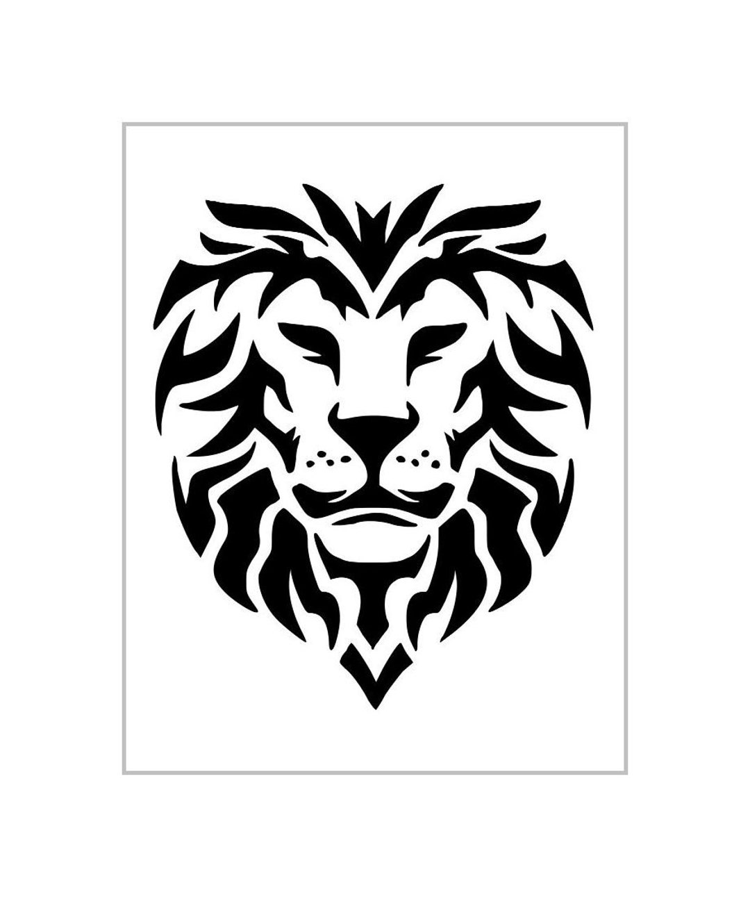 Lion Head Stencil Wildcat King of Jungle Reusable Sheet S153 - Etsy