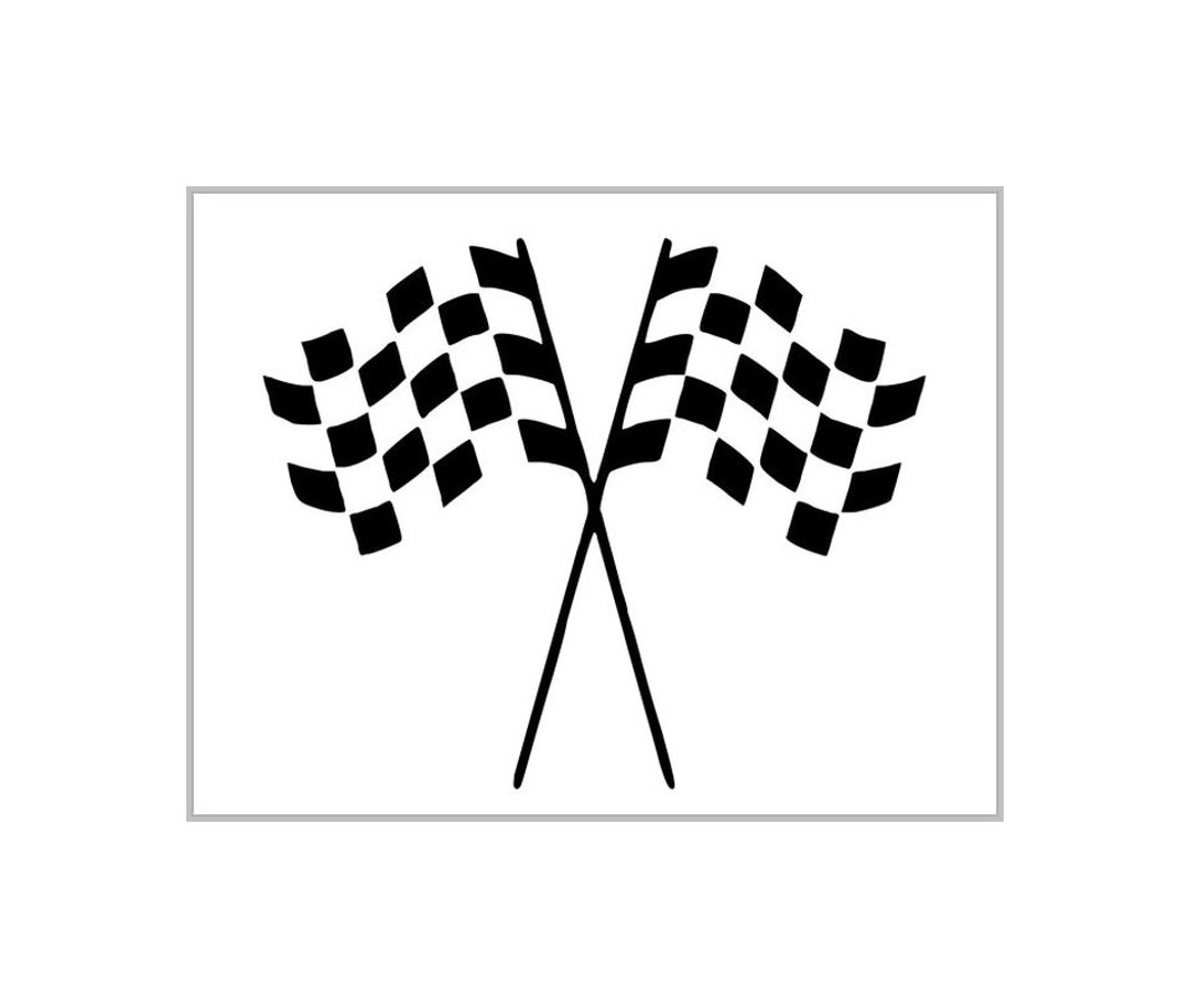 RACE FLAGS Stencil Checkered Racing Car Finish Line Reusable Plastic ...