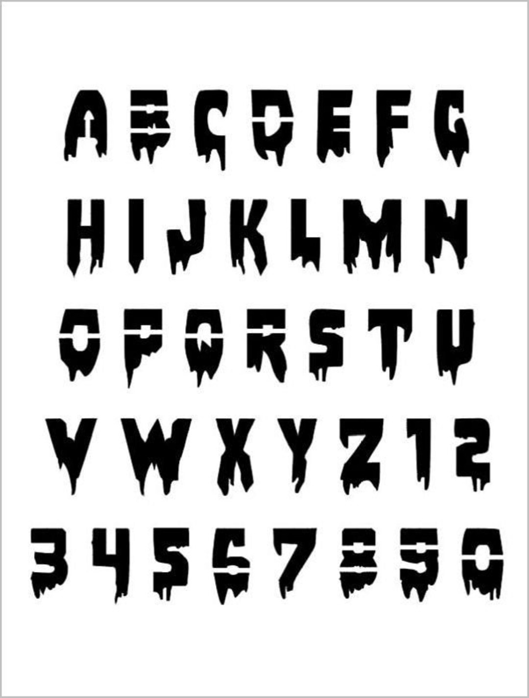 DRIPPING BLOOD Alphabet Stencil 1 Inch Vampire Font Set - Etsy