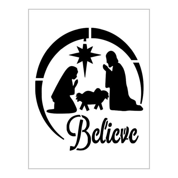 Nativity Stencil - Etsy