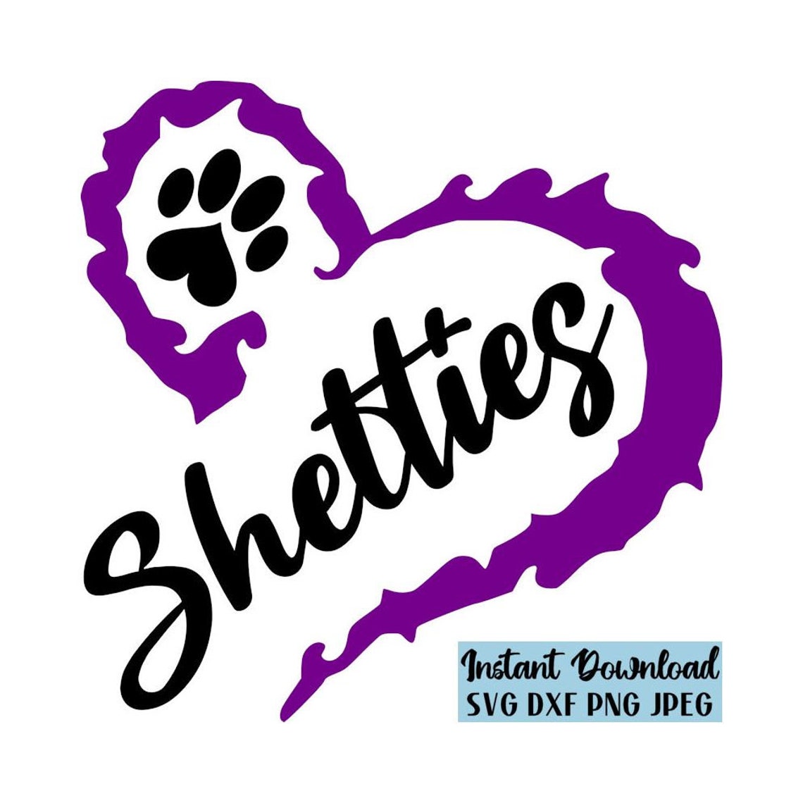 Sheltie SVG Dog Love SVG Heart SVG Digital Download - Etsy