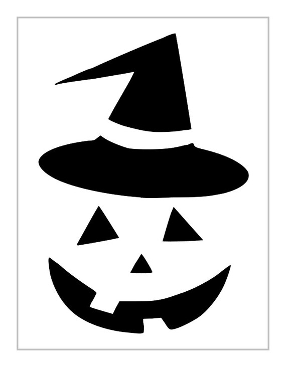 Witch Face Pumpkin Stencil