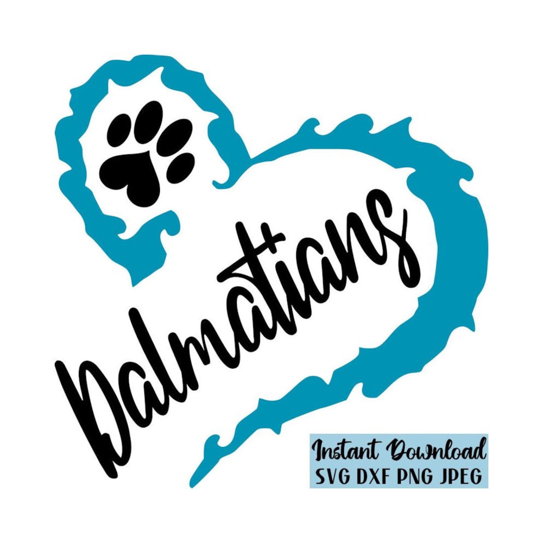 Dalmatian SVG, Dog Love SVG, Heart SVG, Digital Download, Instant ...