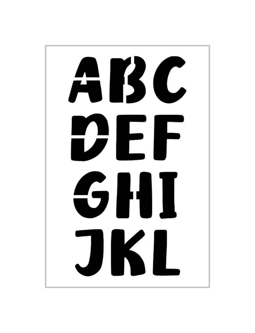 THICK MARKER Alphabet Stencil 2 Inch Bulky Painted Script Font - Etsy