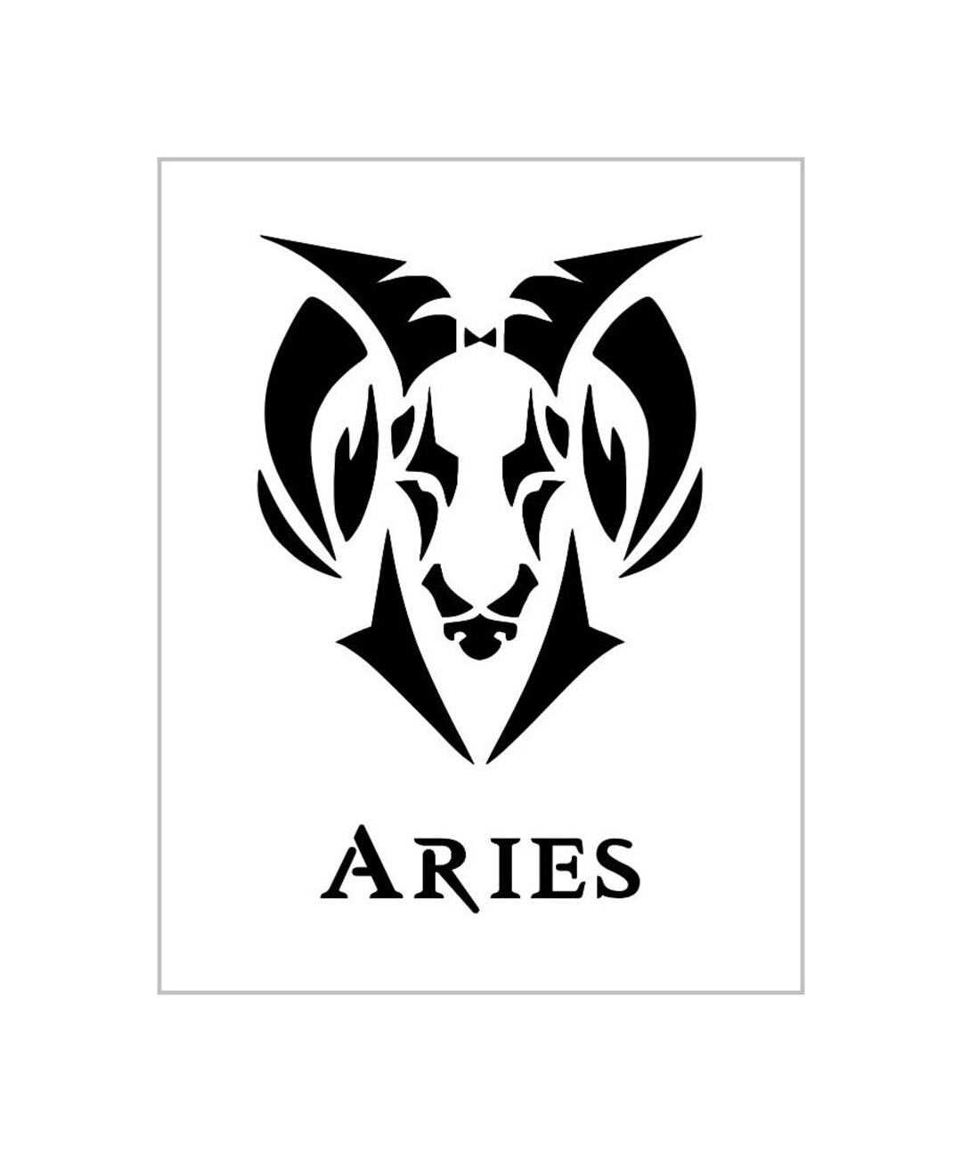 ARIES Stencil Zodiac Sign Astrology Horoscope Reusable Plastic Sheet ...