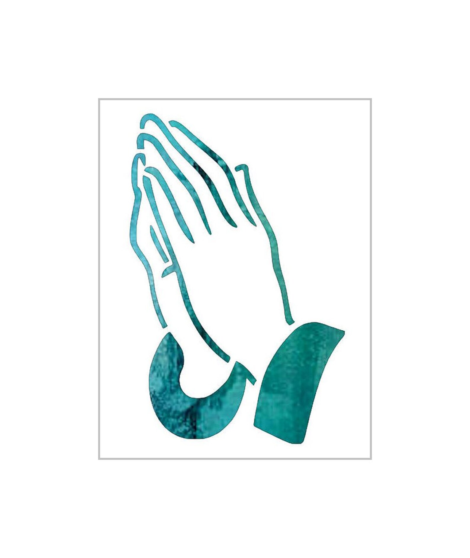 PRAYING HANDS Stencil Prayer Religious Church Reusable Plastic Sheet ...