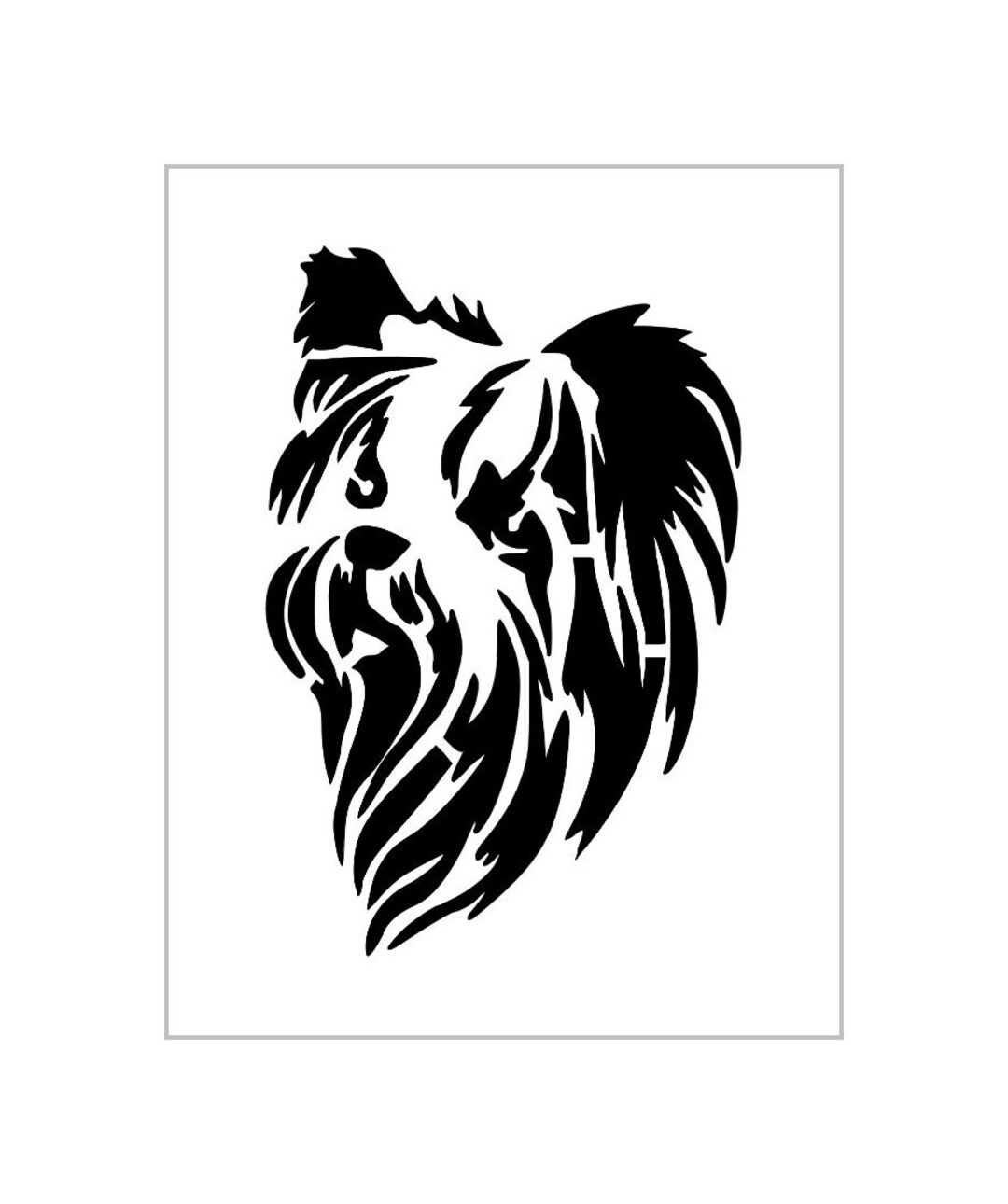Yorkie Stencil Yorkshire Terrier Dog Breed Face Head Reusable Sheet ...