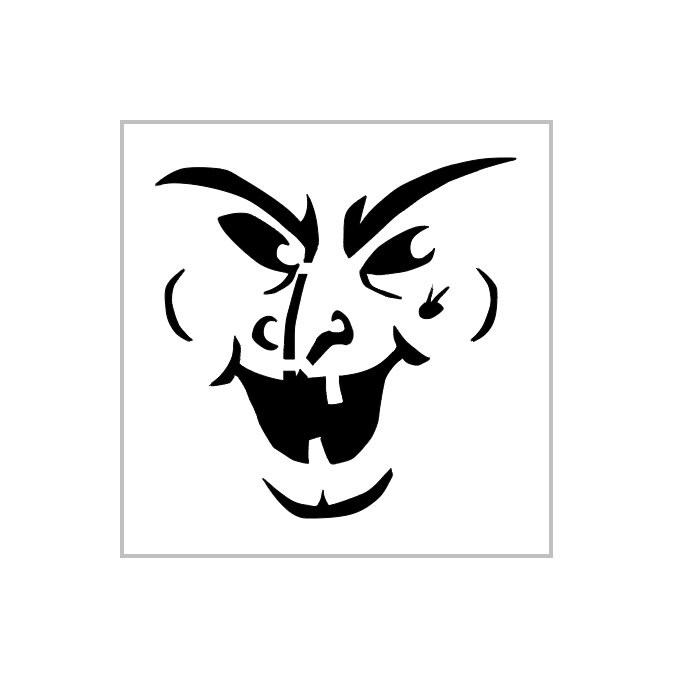 Evil Witch Face Stencil Halloween Scary Pumpkin Carving Reusable Sheet ...
