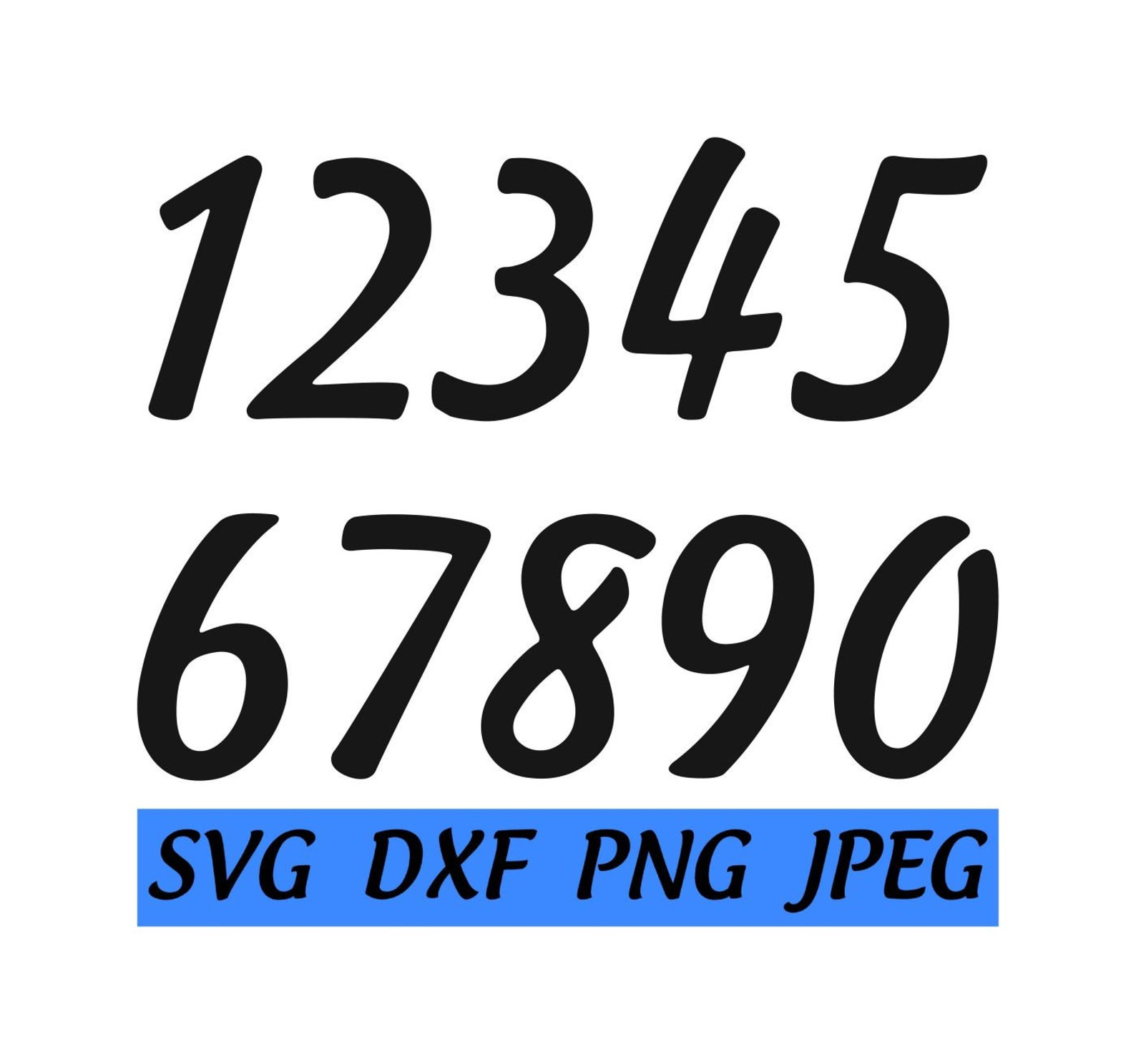 Script Italic Numbers SVG Bundle, Fancy Font Address Phone Birthday ...