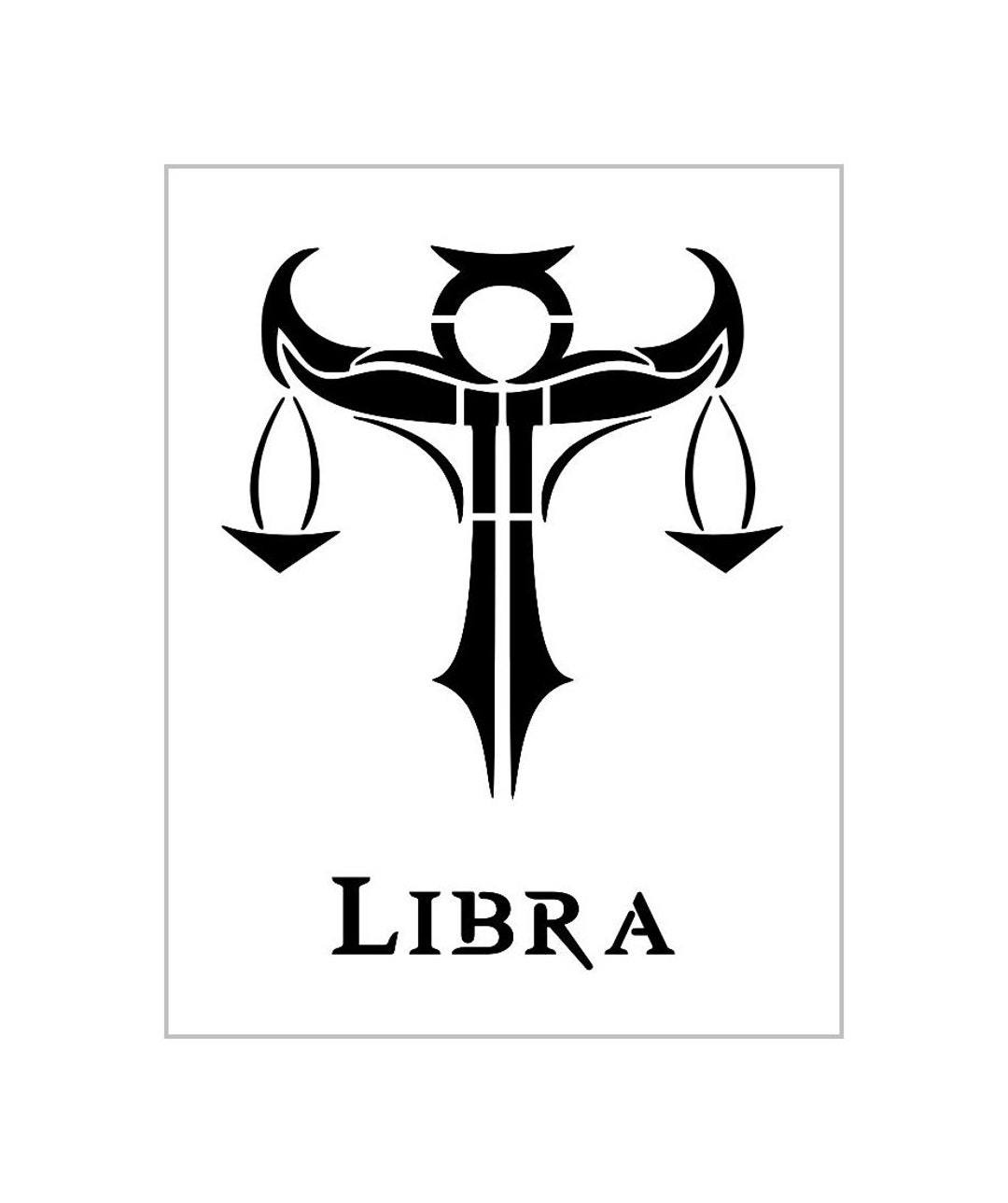 LIBRA Stencil Zodiac Sign Astrology Horoscope Scale Reusable Plastic ...