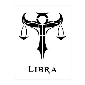 LIBRA Stencil Zodiac Sign Astrology Horoscope Scale Reusable Plastic ...