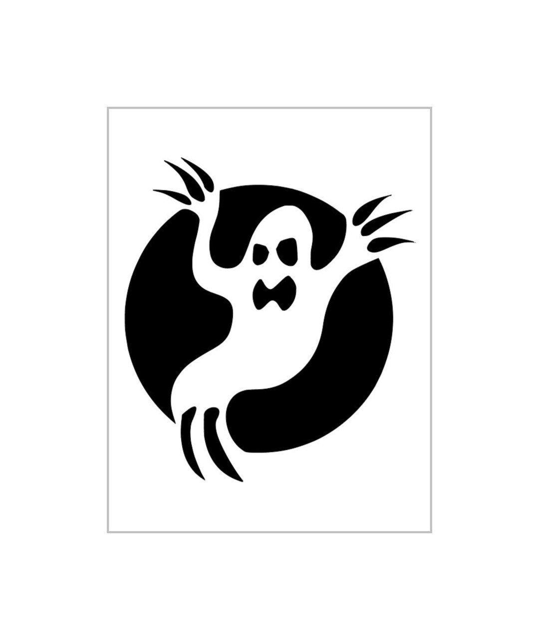 Spooky Ghost Stencil Halloween Scary Pumpkin Carving Reusable Sheet ...