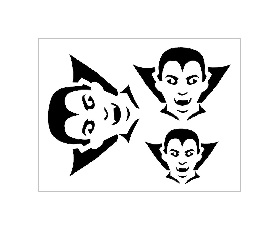 Vampire Dracula Stencil 3 Sizes Halloween Face Head Reusable Sheet S810 ...