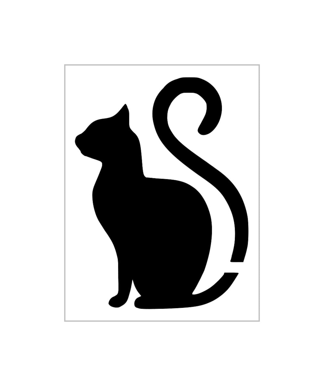 Cat Long Tailed Silhouette Stencil Halloween Pumpkin Carving Reusable ...