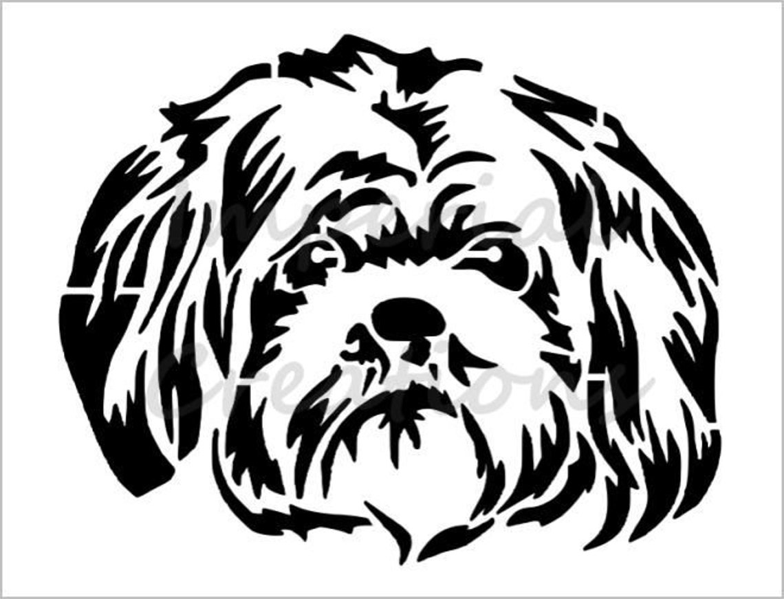 Shih Tzu Stencil Dog Breed Face Reusable Sheet S418 | Etsy