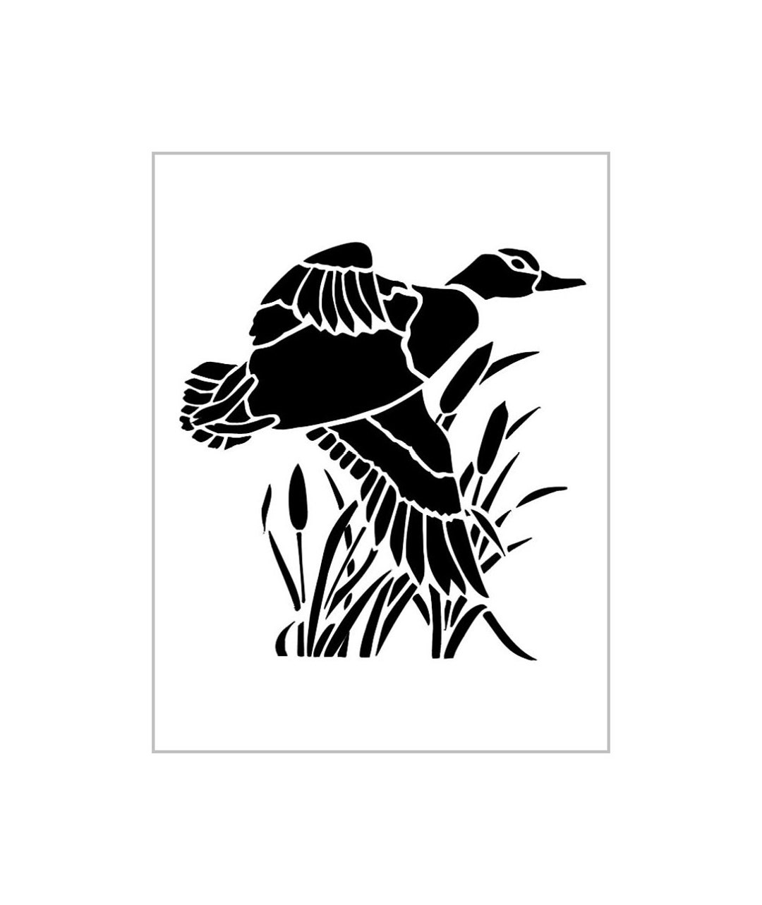 Flying Duck Stencil Mallard Over Pond Lake Reeds Reusable Sheet S601 - Etsy