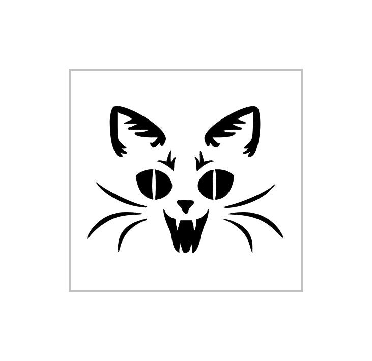 Cat Head Stencil Designs
