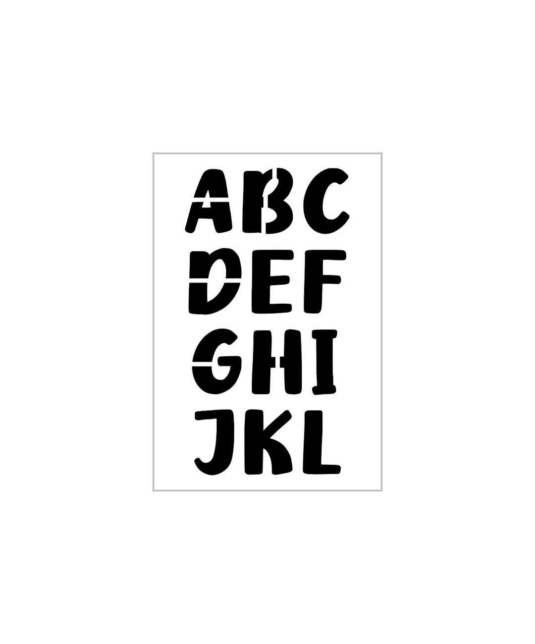 THICK MARKER Alphabet Stencil 2 Inch Bulky Painted Script Font Letters ...