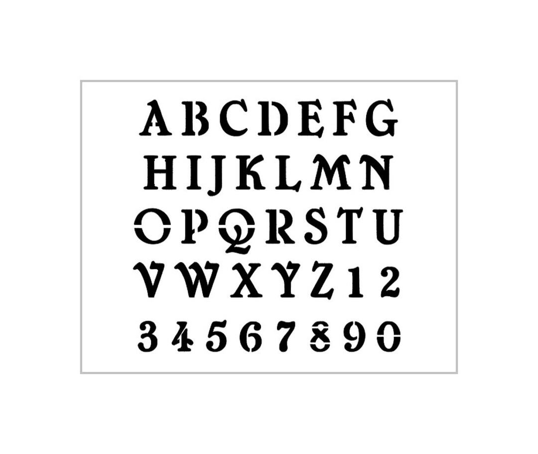 CHELSEA Alphabet Stencil 1 Inch Vintage Fancy Style Font Set Letters ...