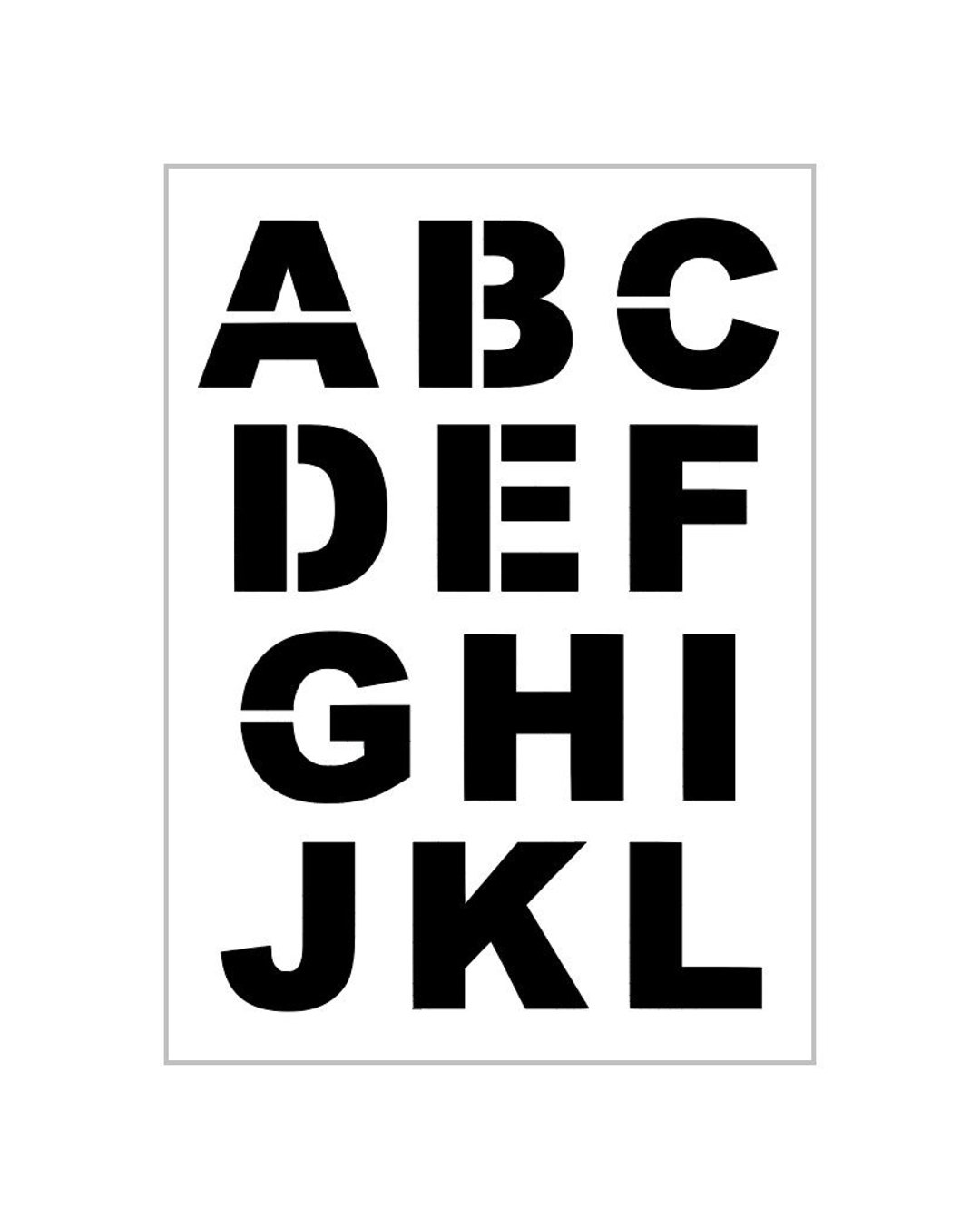 ARIAL Alphabet Stencil 2 Inch Basic Plain Simple Font Letters - Etsy