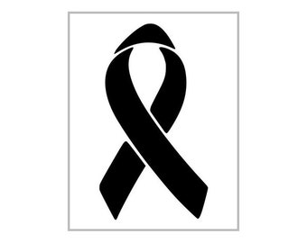 Breast Cancer Awareness Ribbon Stencil Template Reusable Multiple Sizes ...