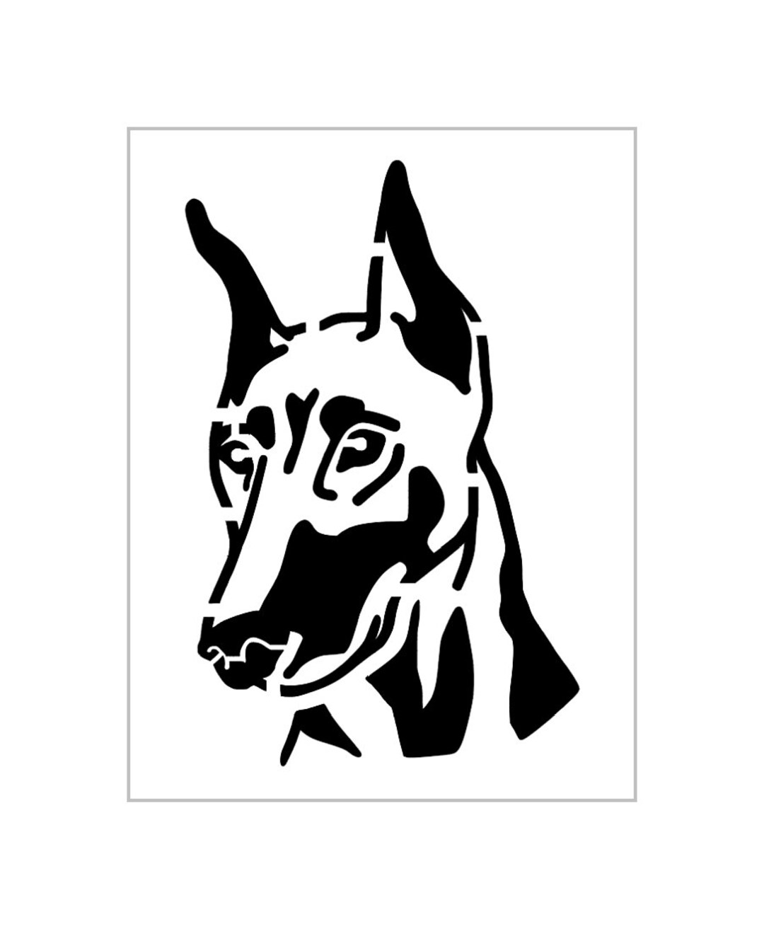 Doberman Stencil Dog Breed Face Head Reusable Plastic Sheet S678 - Etsy