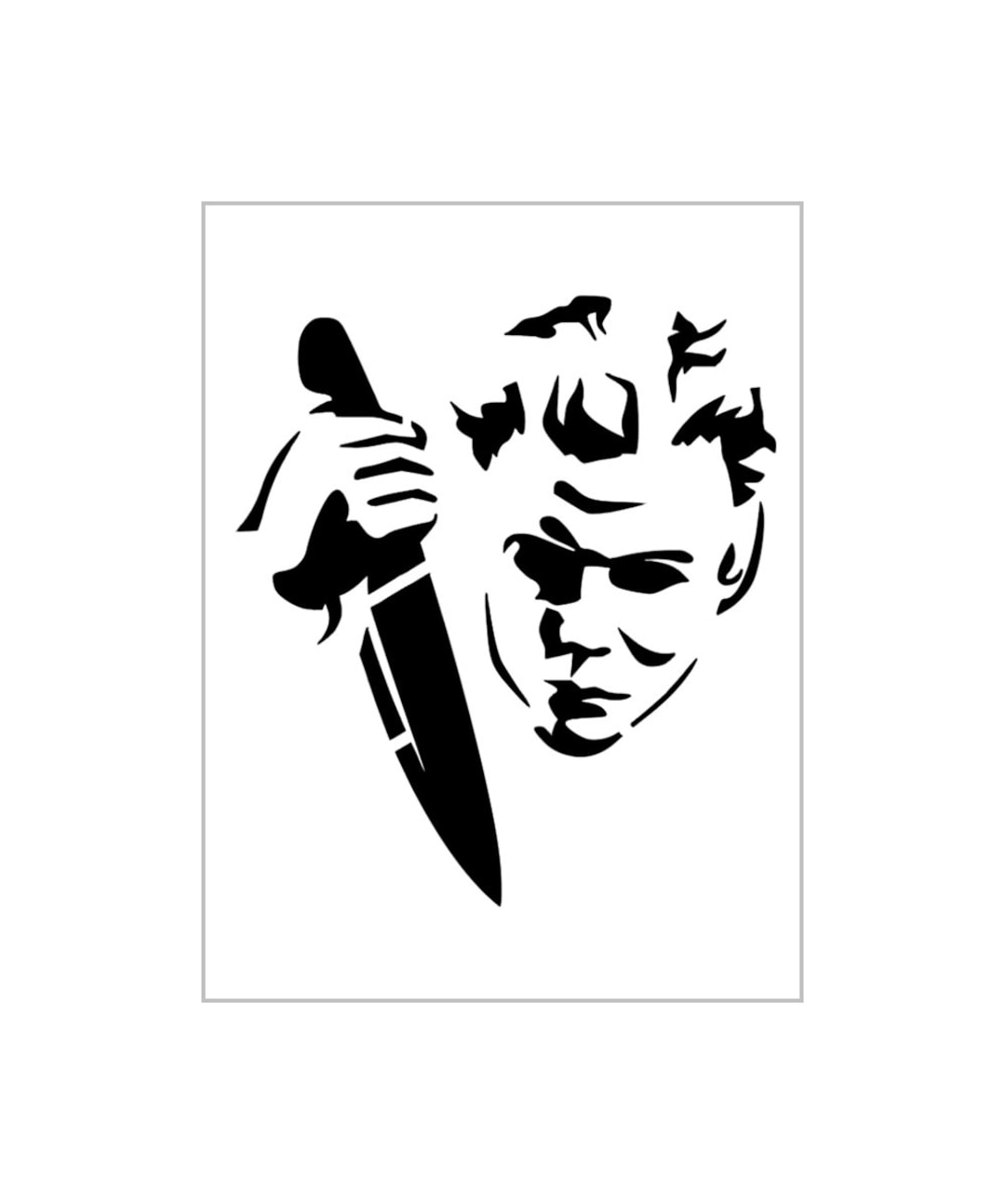 Jason Horror Stencil Friday the 13th Knife Reusable Plastic Sheet S700 ...