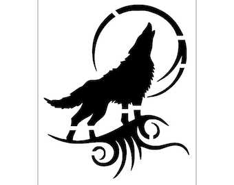 Wolf Tribal Stencil - Etsy