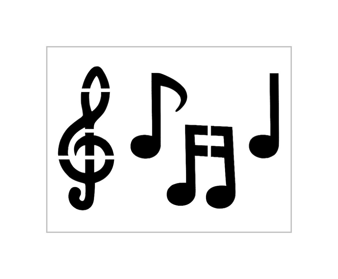 Music Notes Stencil Musical Chord Symbols Reusable Plastic Sheet S704 ...