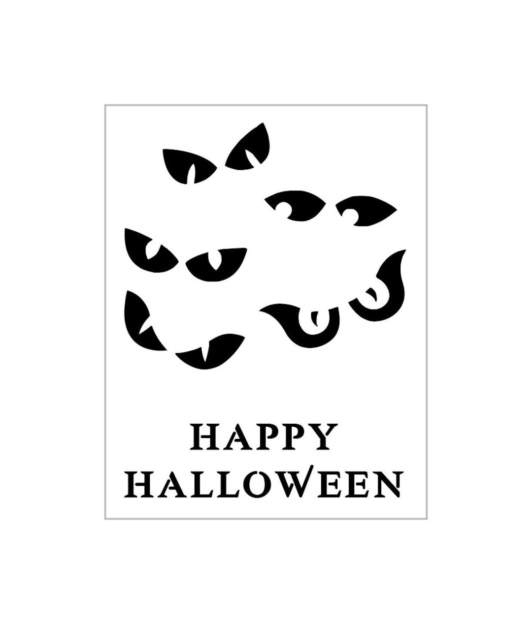 CREEPY EYES Stencil Spooky Monsters Dark Halloween Plastic Sheet S199 ...